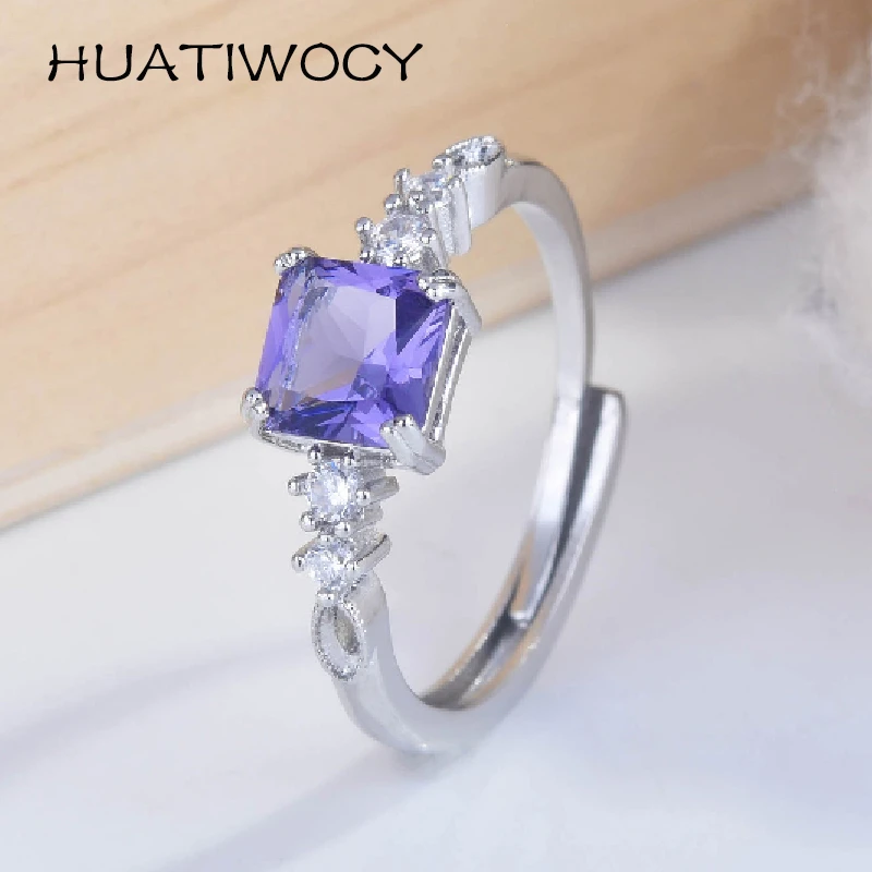 Fashion Ring Ornaments 925 Silver Jewelry with Zircon Gemstone Open ...