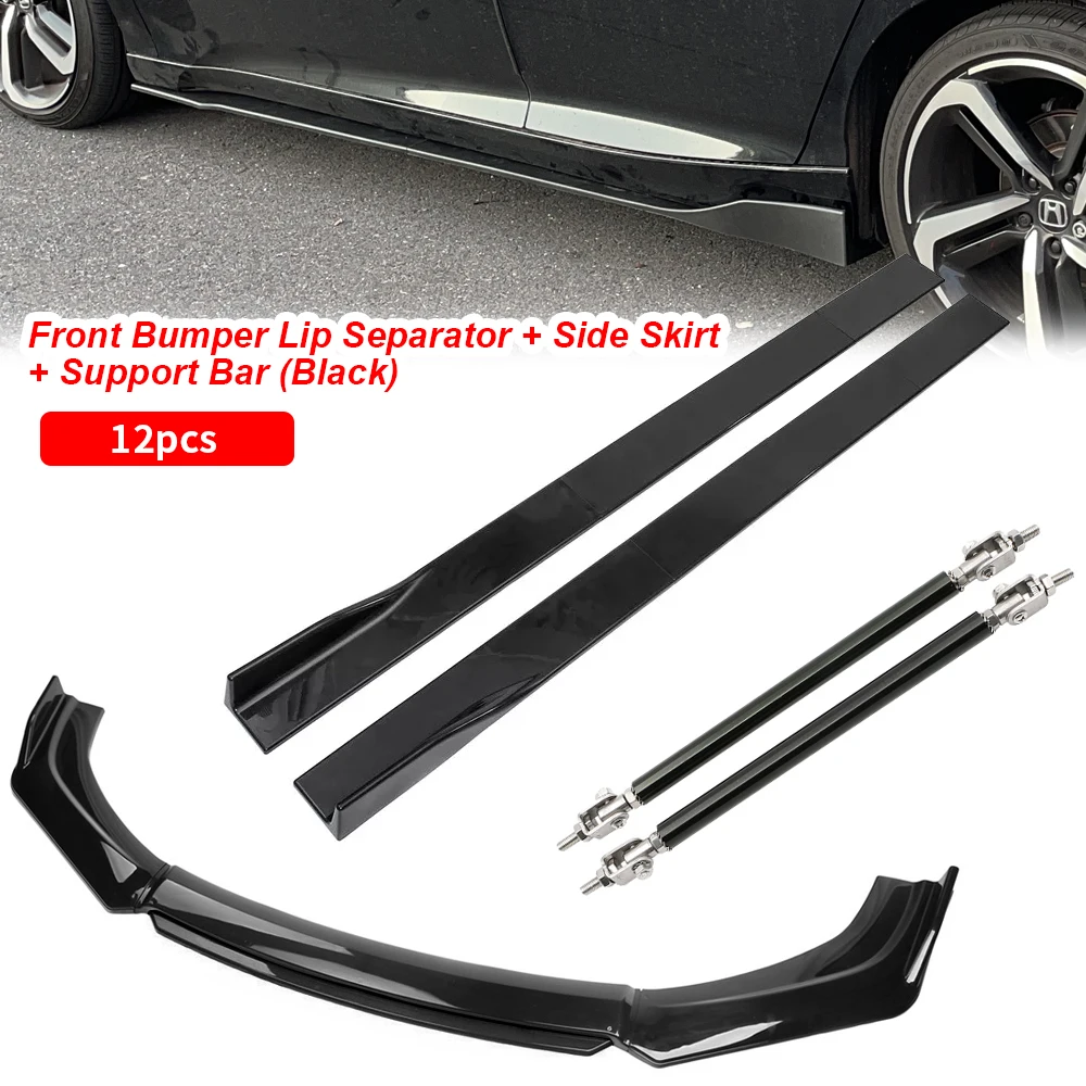 Universal Car Front Bumper Lip Kit Spoiler Splitter Diffuser & 2.2m ...