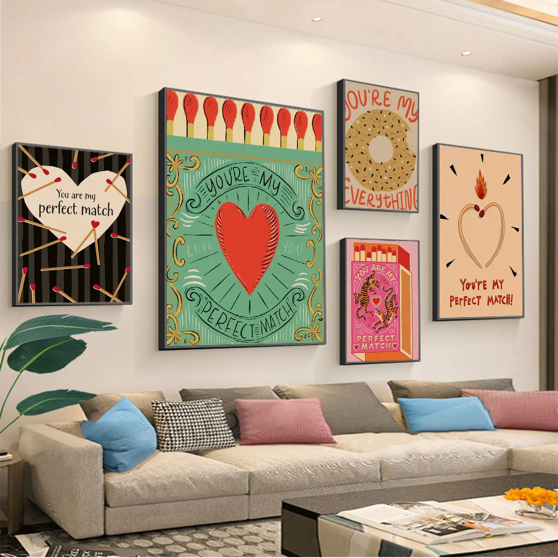 LOVE-You-re-My-Perfect-Match-Vintage-Posters-For-Living-Room-Bar ...