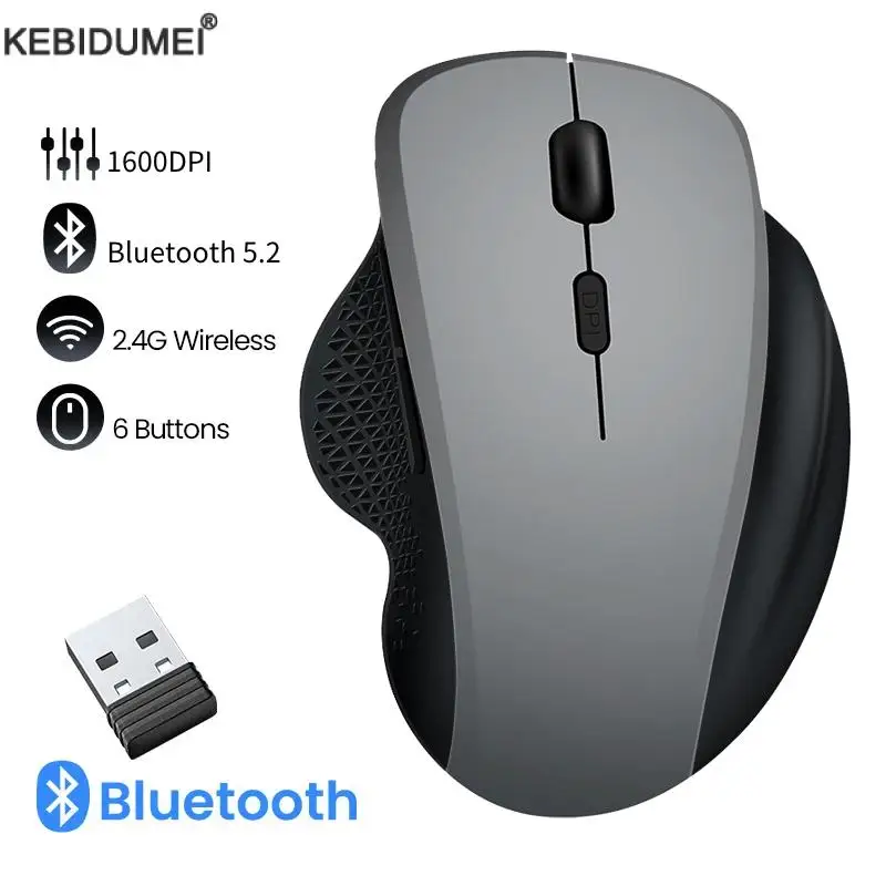 Rechargeable-Ergonomic-Mouse-Wireless-Bluetooth-5-2-2-4G-Mouse-1600DPI ...