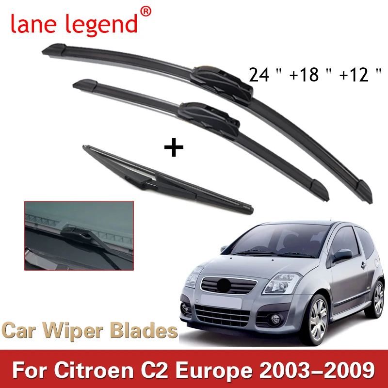 Car Wiper Blade For CITROEN C2 Europe 24"+18"+12" 2003-2009 Auto ...