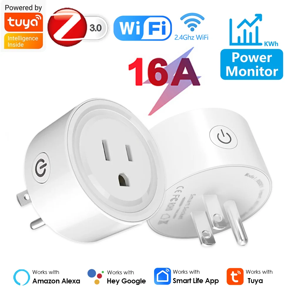 Tuya-Zigbee-Smart-Socket-US-Plug-16A-With-Power-Monitoring-Timing ...