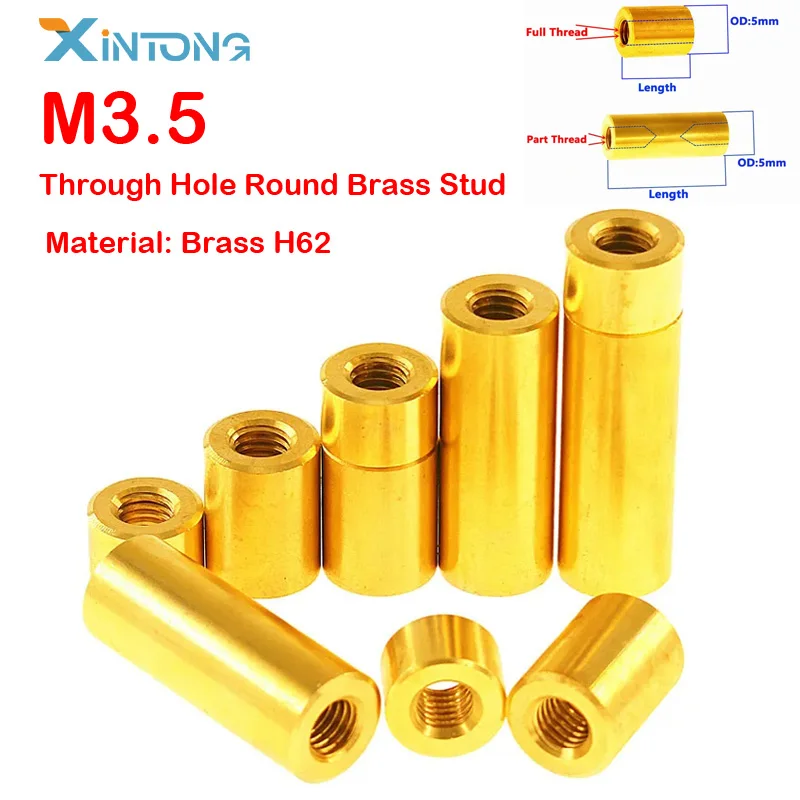 M3-5-Round-Brass-Standoff-Spacer-Stud-Spacing-Screws-Thumb-Nuts-Female ...