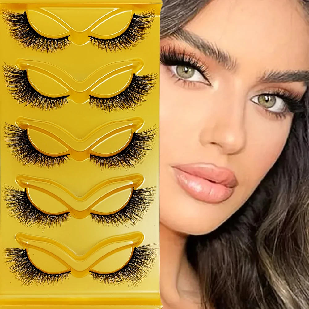 5-Pairs-Cat-Eye-False-Eyelashes-Eye-End-Lengthening-Long-Curling-Thick ...