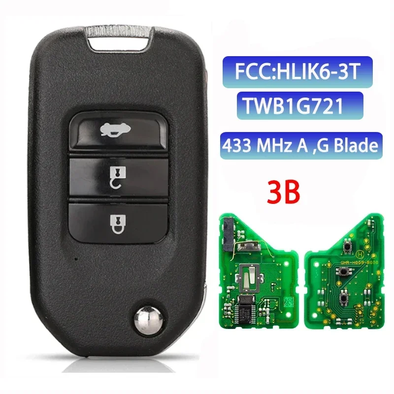BB-Key-for-Honda-Accord-Civic-CRV-Jazz-XRV-Vezel-HRV-FRV-433MHz-ID47 ...