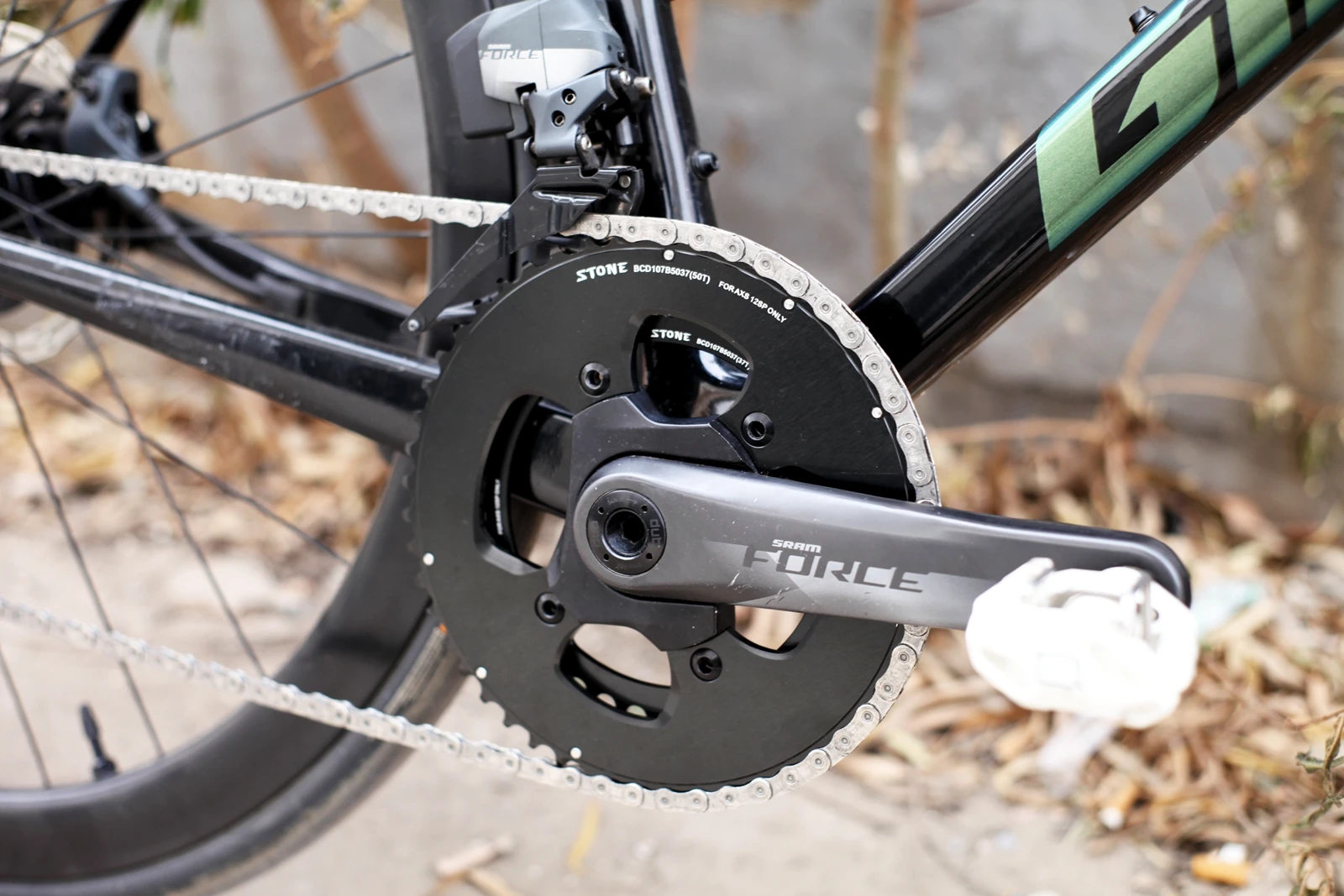 STONE 107BCD Bike Double Chainring Round 2X for Sram FORCE ETAP Flattop ...