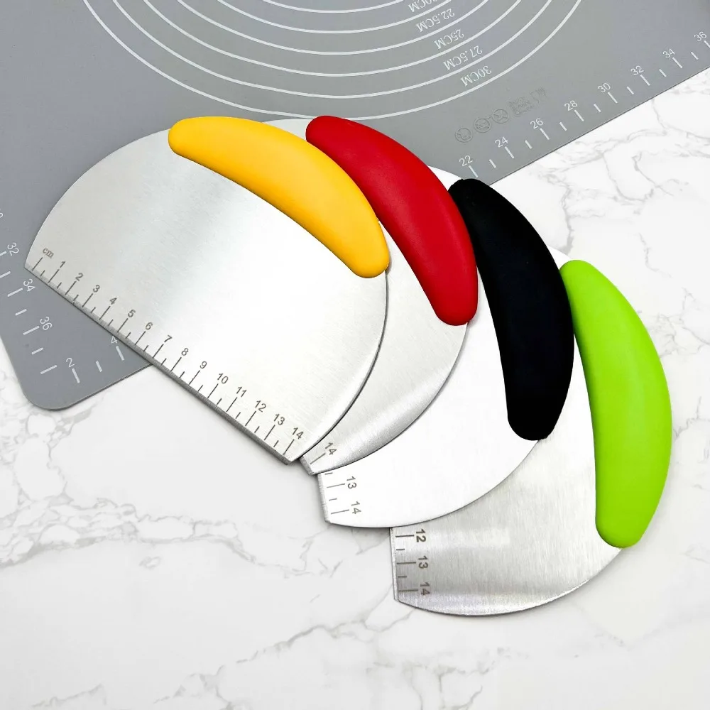 Stainless-Steel-Half-Round-Scraper-Portable-with-Scale-Plastic-Handle ...
