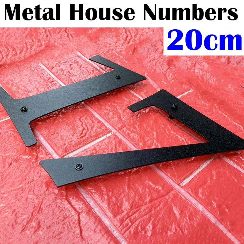 20CM-Metal-Floating-House-Numbers-Letters-Doorplates-8-Big-Black ...