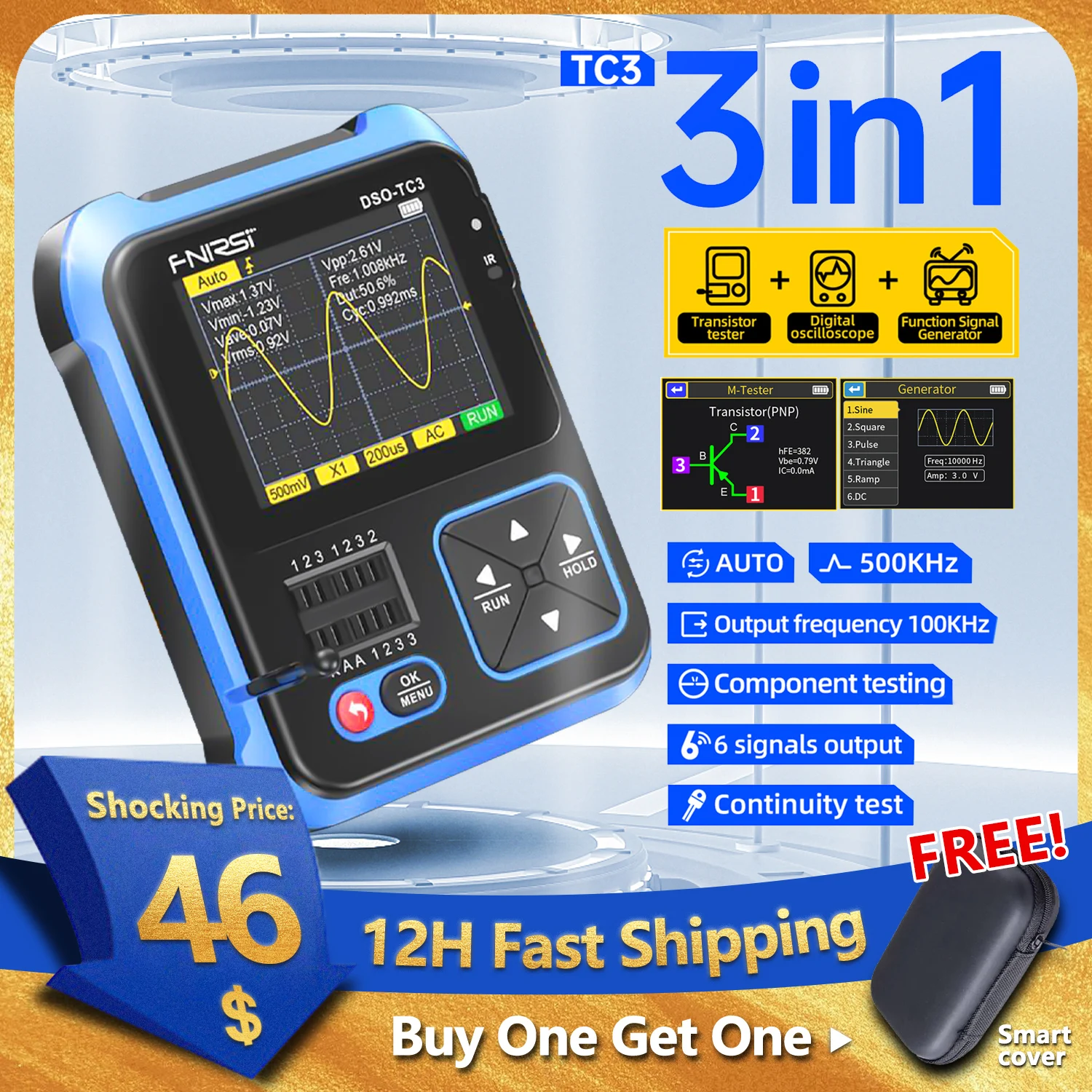 FNIRSI-DSO-TC2-Handheld-Digital-Oscilloscope-Transistor-Tester-2-in-1 ...