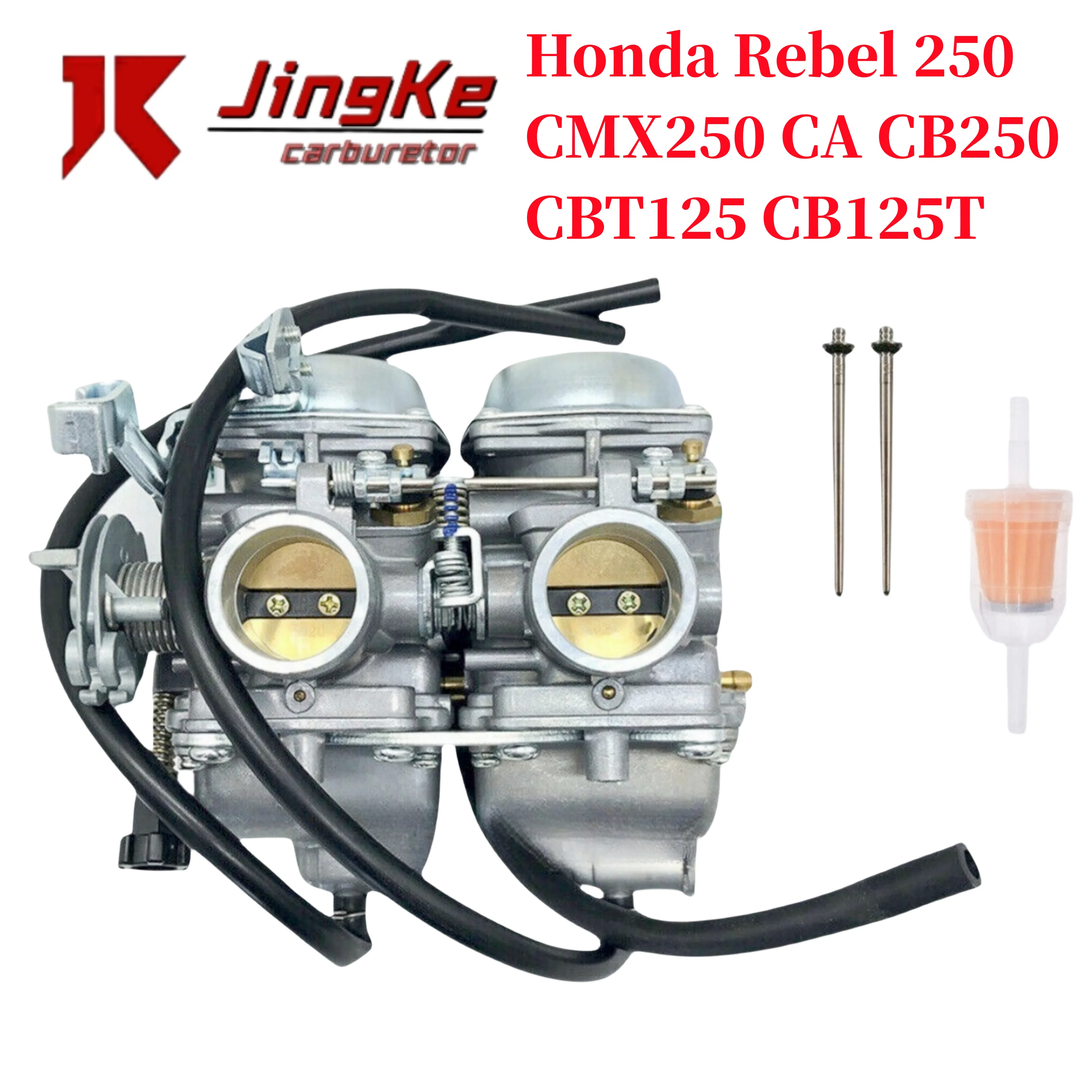 Twin-Cylinder-Motorcycle-Carburetor-Honda-CBT125-CB125T-CB125-CA250-Rebel-250-CB250-CMX250 ...