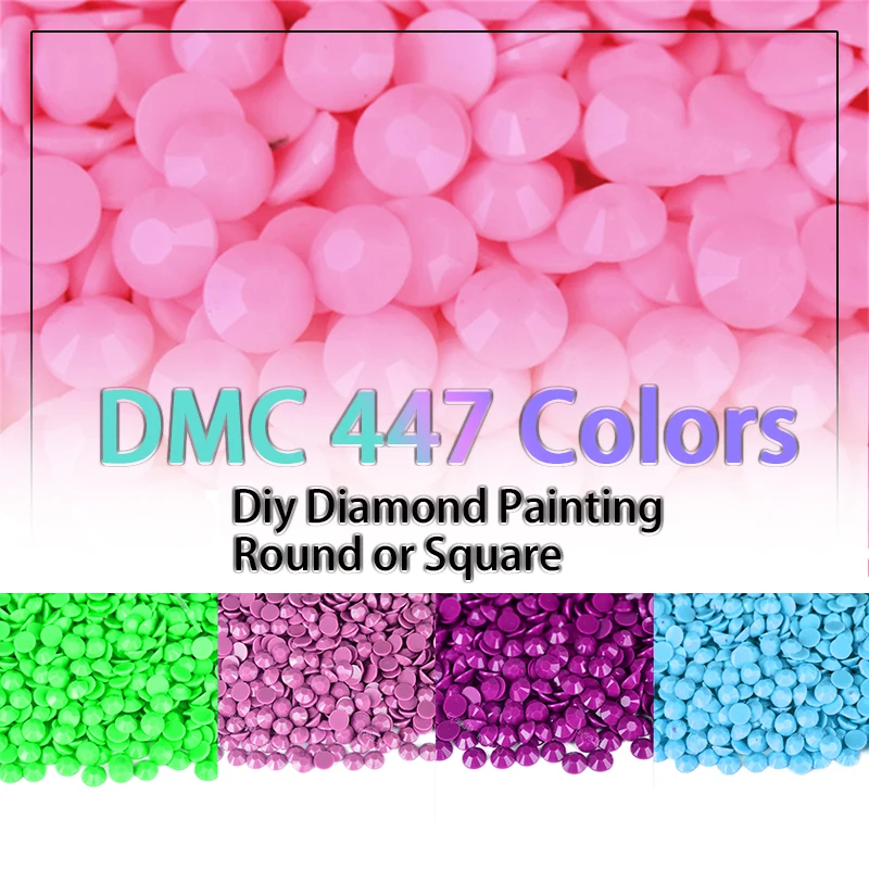 Wholesale DMC 447 Color Full Round/square Drills Resin Diy Diamond ...