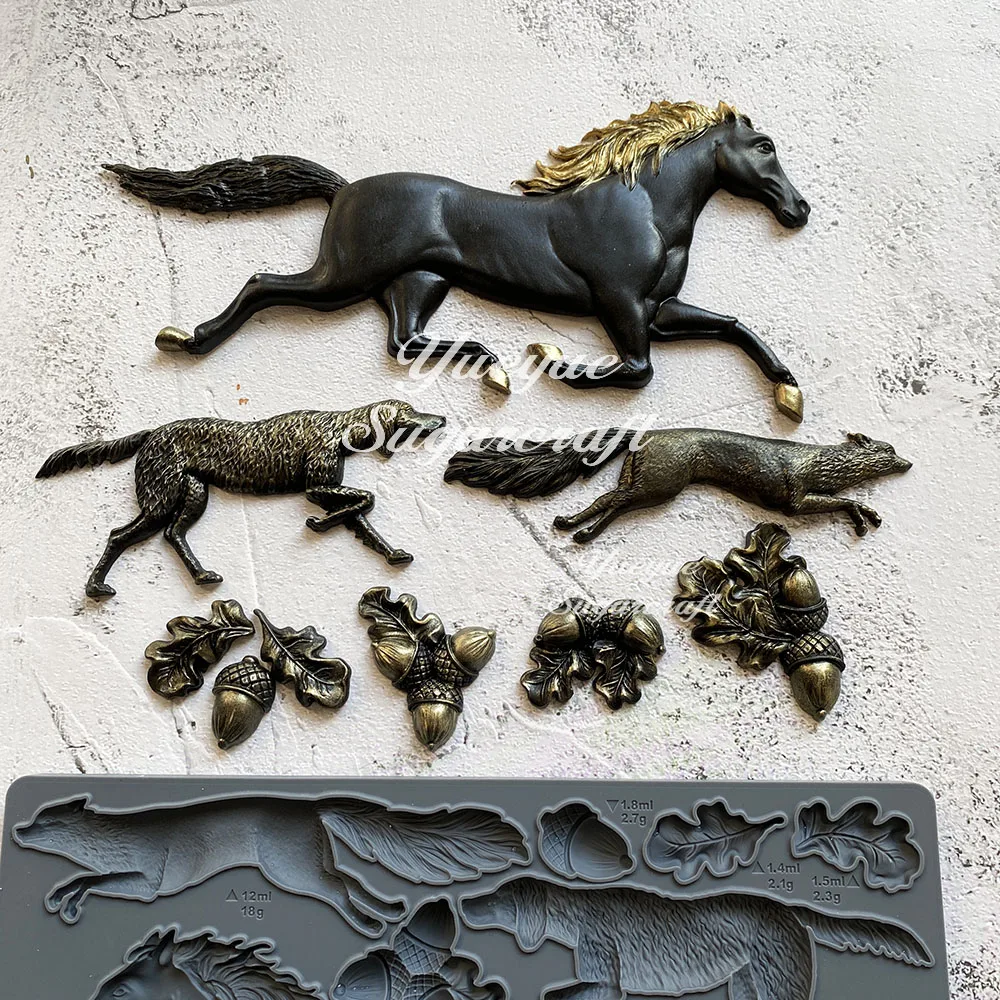 Horse Relief Silicone Epoxy Resin Plaster Mould cake mold fondant molds ...