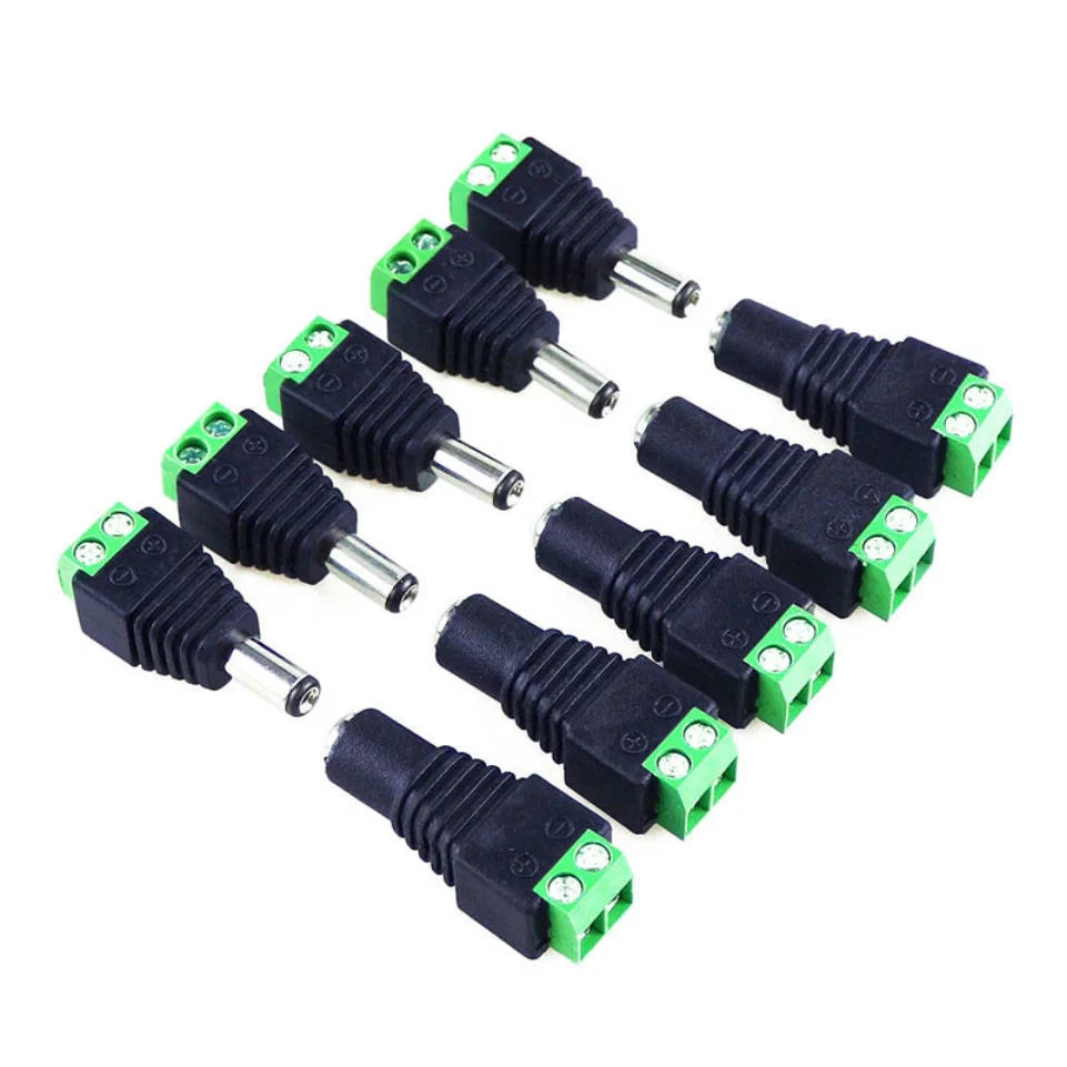 12V-Connector-DC-Male-Female-Power-Plug-2-1-5-5mm-Adapter-Jacks-Socket ...