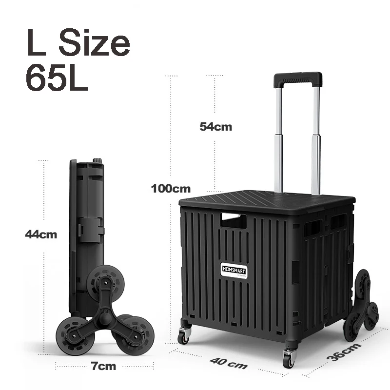 Rolling Crate With Wheels Foldable Rolling Pull Crate Heavy Duty ...