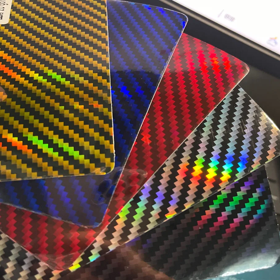 10-20-30-40-50x152cm-Premium-Laser-Holographic-Blue-red-Carbon-Fiber ...