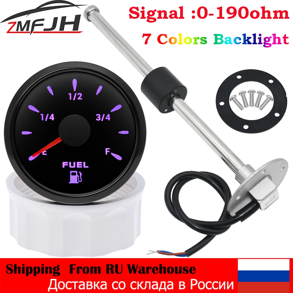AD-52mm-Car-Fuel-Tank-Level-Gauge-0-190-Ohm-Fuel-Float-Sensor-Fuel ...