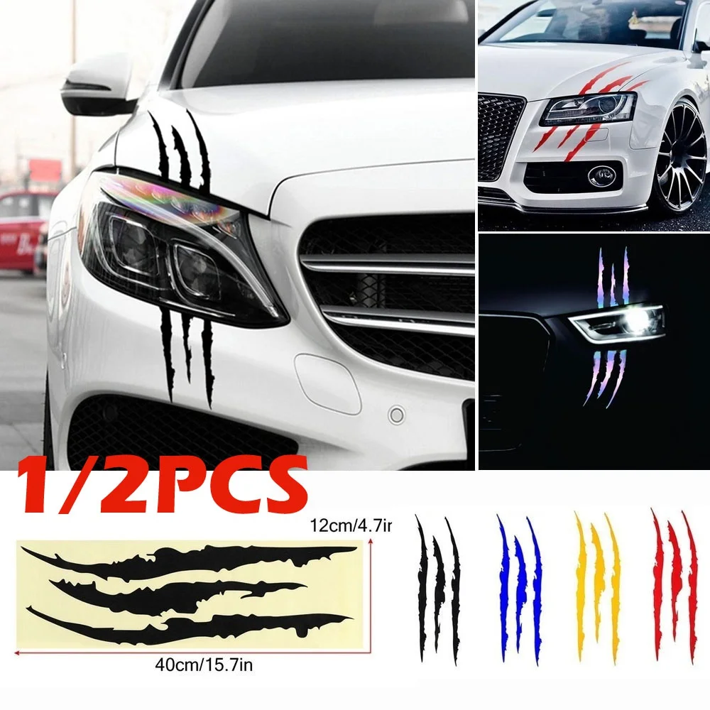 Auto Car Sticker Reflective Monster Ghost Claw Scratch Stripe Marks ...