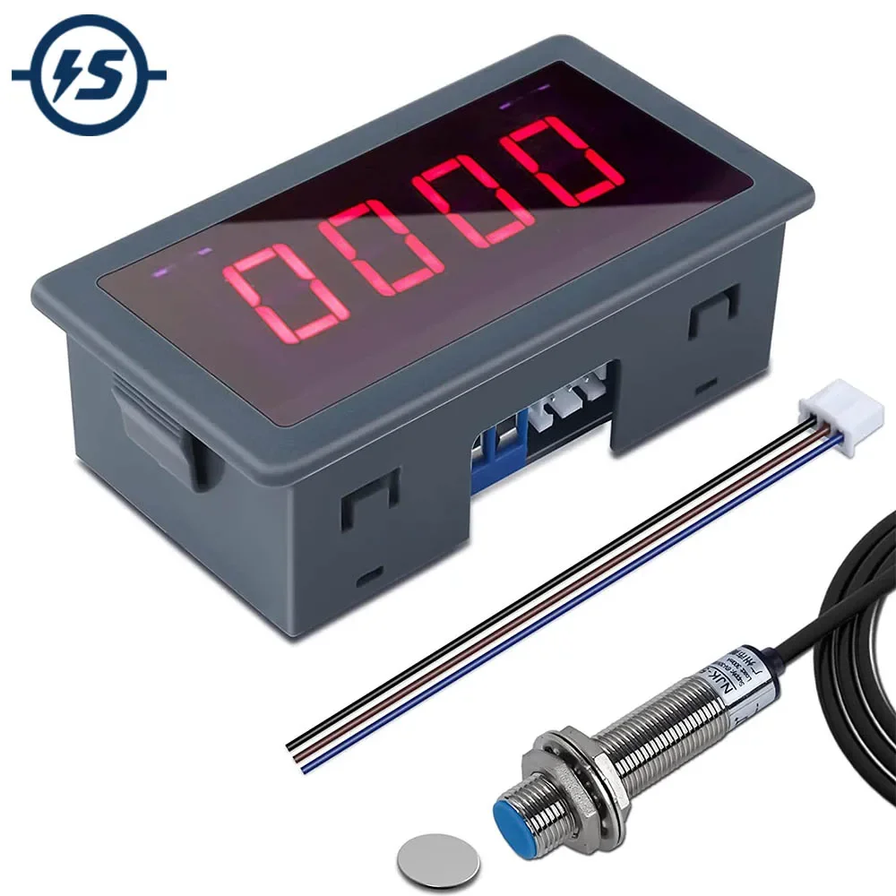 Digital-LED-Tachometer-RPM-Speed-Meter-4Bit-Motor-Tachometer-AC-110V ...