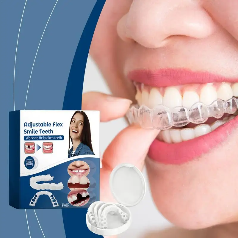 Fake-Braces-Portable-Silicone-Teeth-Veneers-with-Storage-Box-Adjustable ...