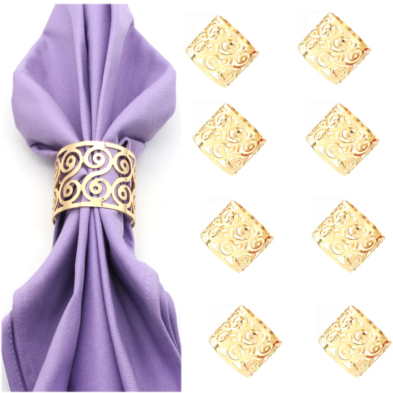 New 2PCS35 * 44MM Metal Light Luxury Napkin Button Hollow Pattern ...