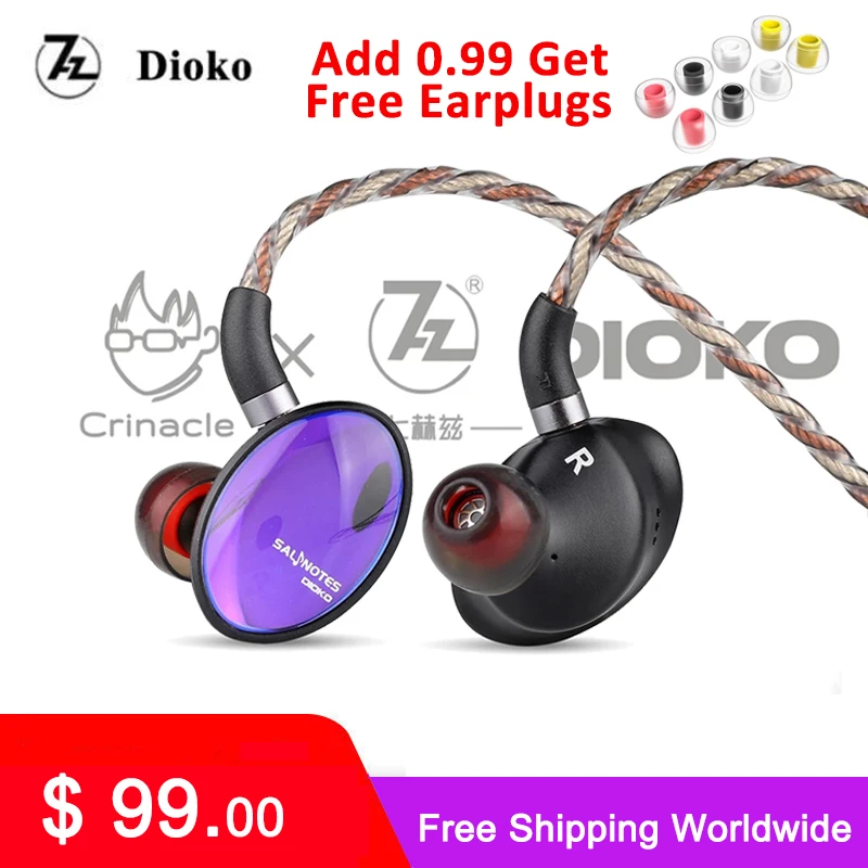 7hz Crinacle Salnotes Dioko 14.6mm Planar Diafragma Driver No Ouvido ...