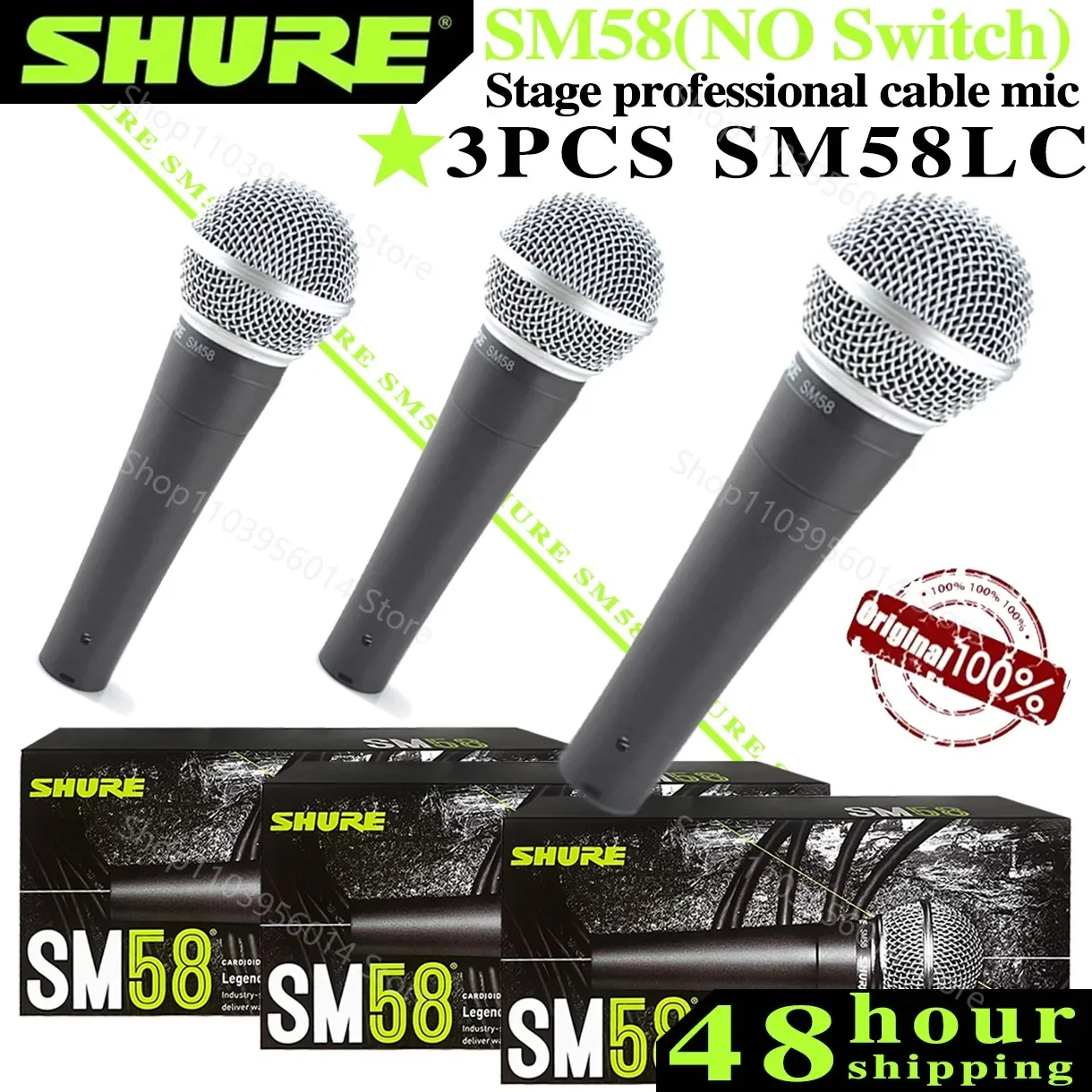 Micr-fono-con-cable-Shure-SM58-Karaoke-escenario-en-vivo-concierto-YouTube-grabaci-n-profesional ...