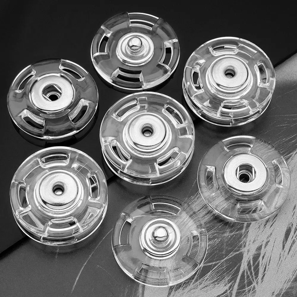 10 pcs DIY Plastic Invisible Snap Button Fastener Clasp Transparent ...