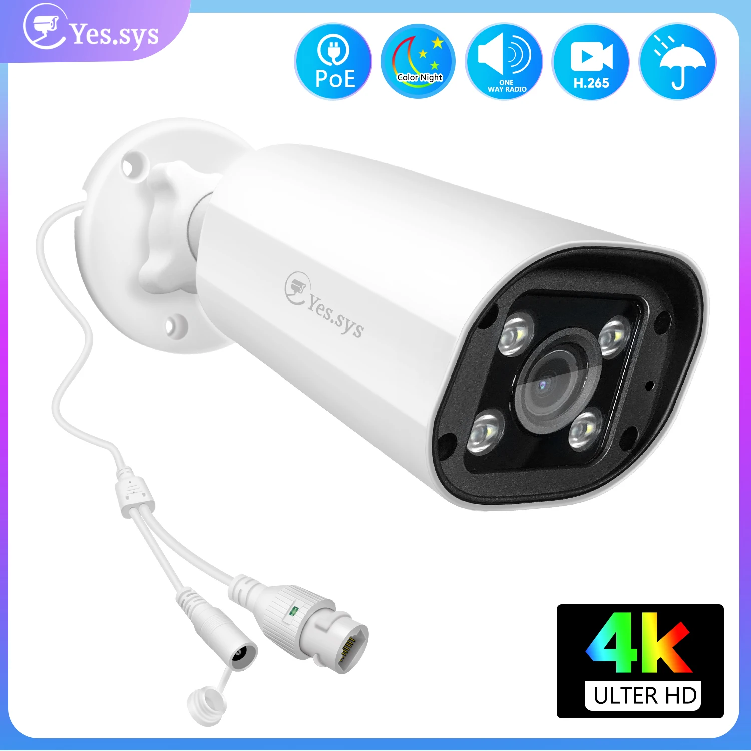 Eyes-sys-8MP-IP-PoE-Aduio-Bullet-Security-Camera-AI-Human-Body ...
