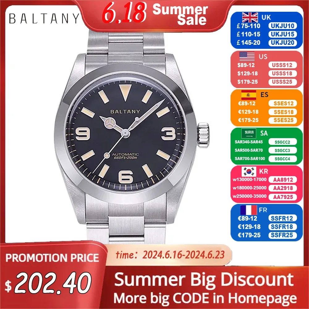 Baltany-Watches-Vintage-Explorer-Homage-Automatic-Wristwatch-36Mm-S4056 ...