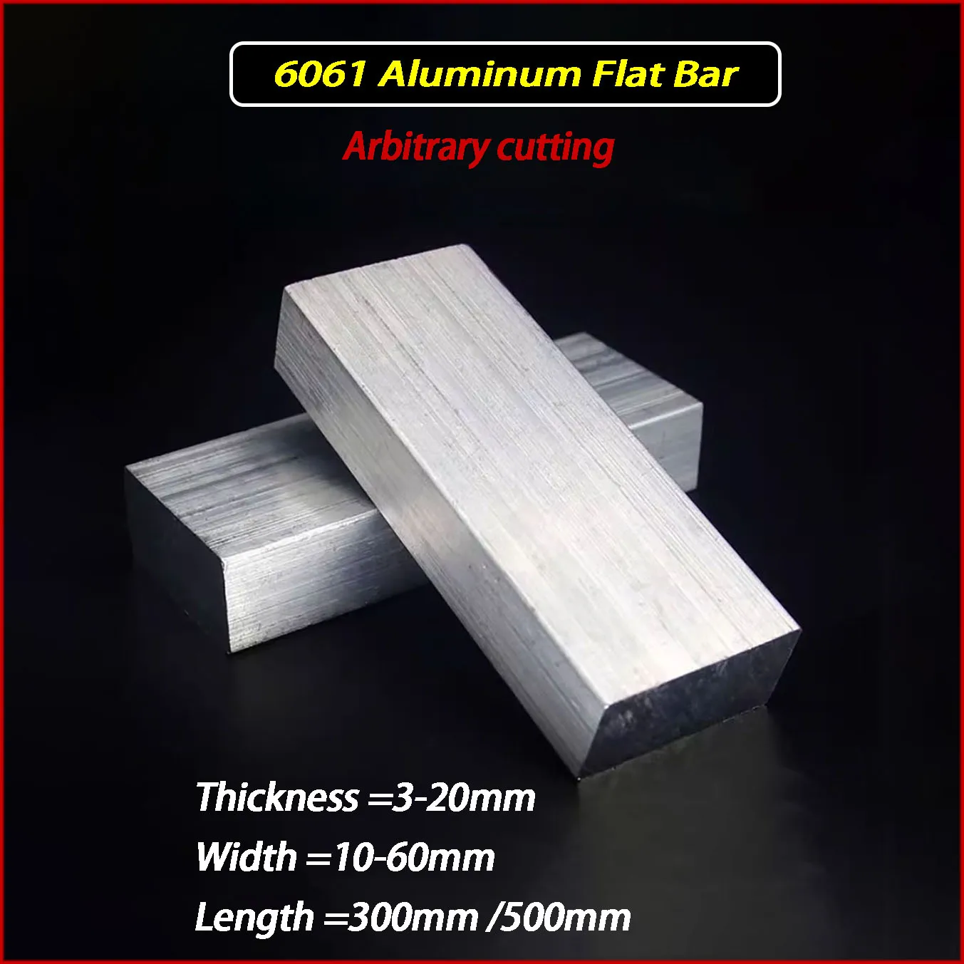 Thickness 3-20mm 6061Aluminum Flat Bar , Width 10-60mm, Length 300mm ...