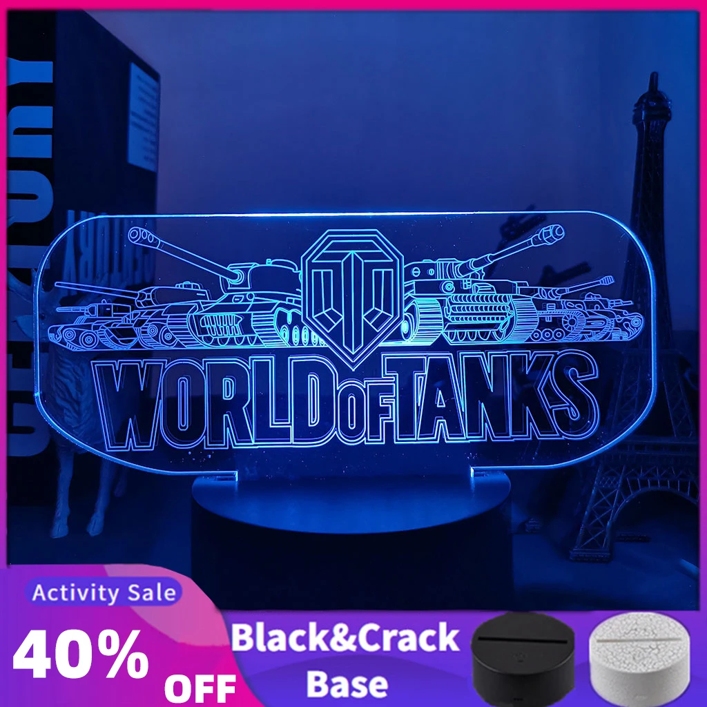 PC Game World of Tanks 3D LED Night Light illusion Novelty Sleep Table ...