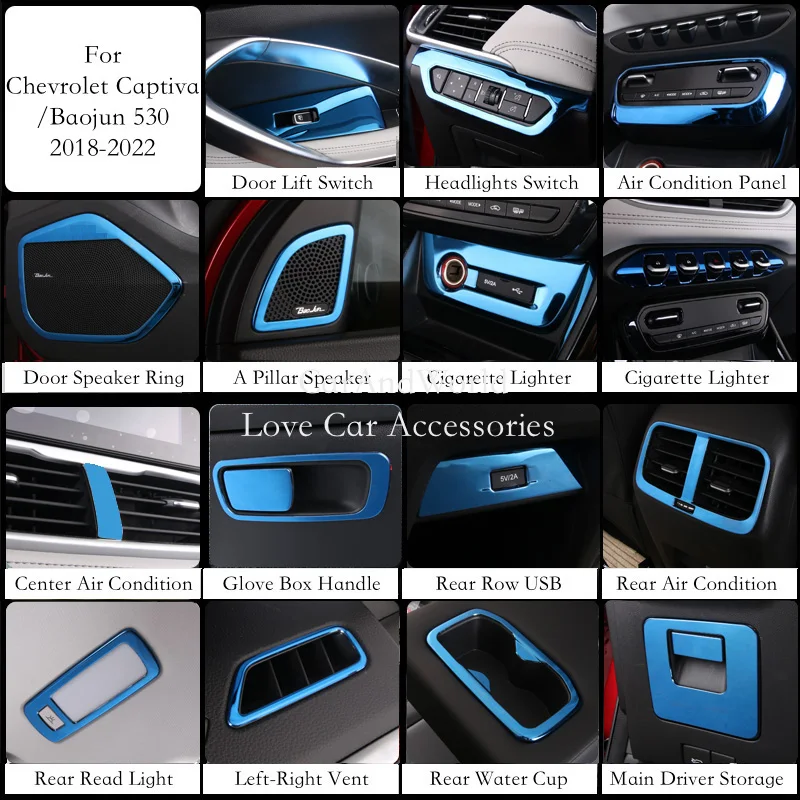 For-Chevrolet-Captiva-Baojun-530-2018-2022-Stainless-Gear-Shift-Window ...