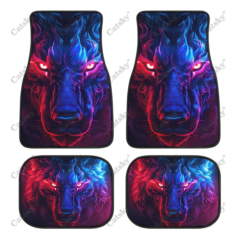 Wolf-with-Red-Eyes-Car-Auto-Floor-Mats-Carpet-4PCS-Customized-Cars-Mat ...