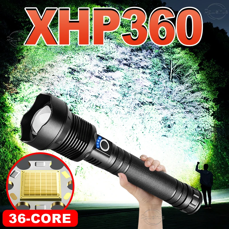 Paweinuo XHP360 Powerful Led Flashlight High Power Rechargeable Torch ...