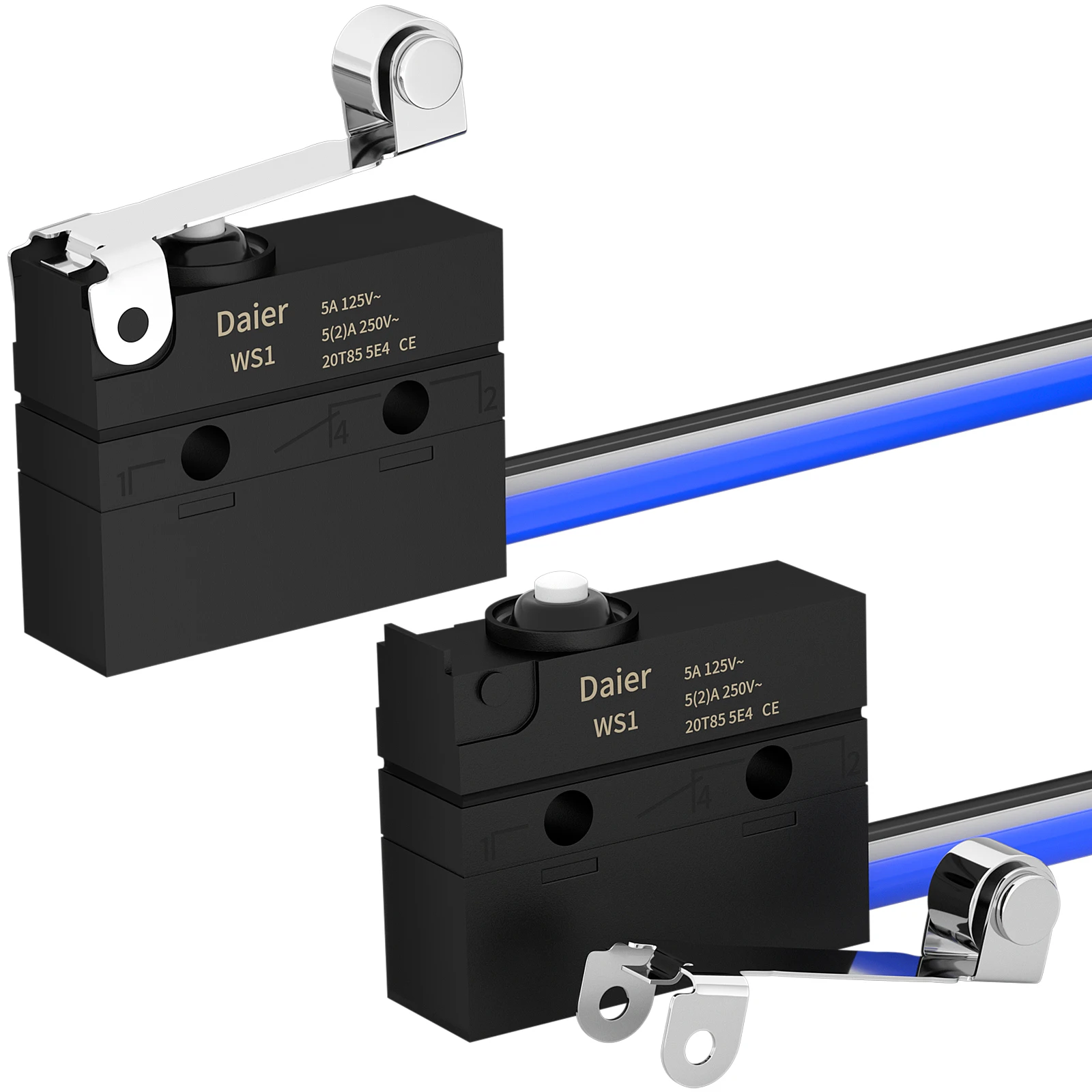 2PCS-Micro-Limit-Switch-with-Roller-Lever-6A-12V-DC-Waterproof-Sealed ...