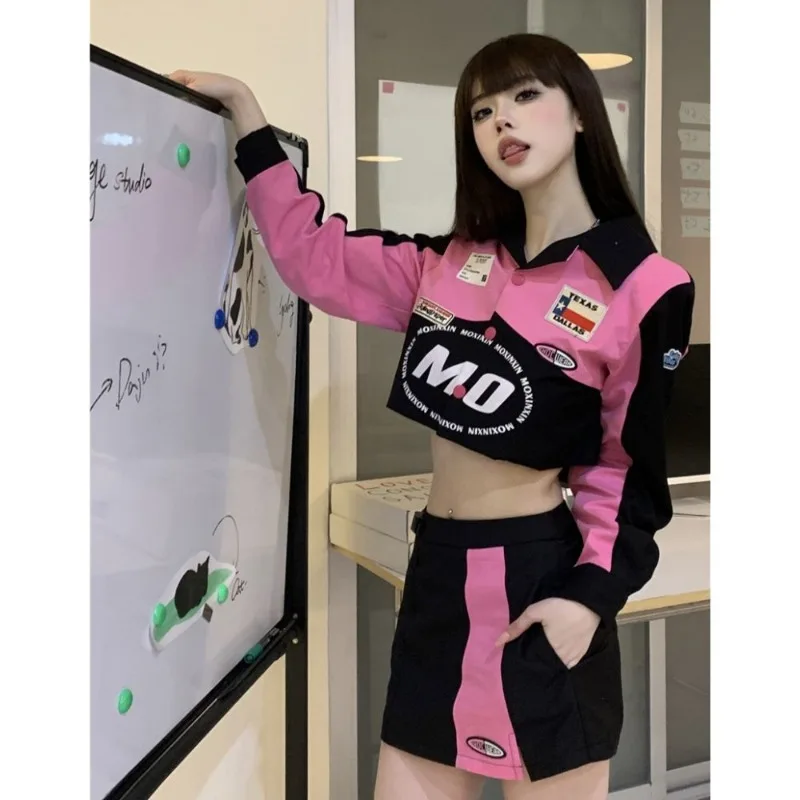 Deeptown-Y2k-Cropped-Racing-Jacket-Women-Vintage-Streetwear-Korean ...