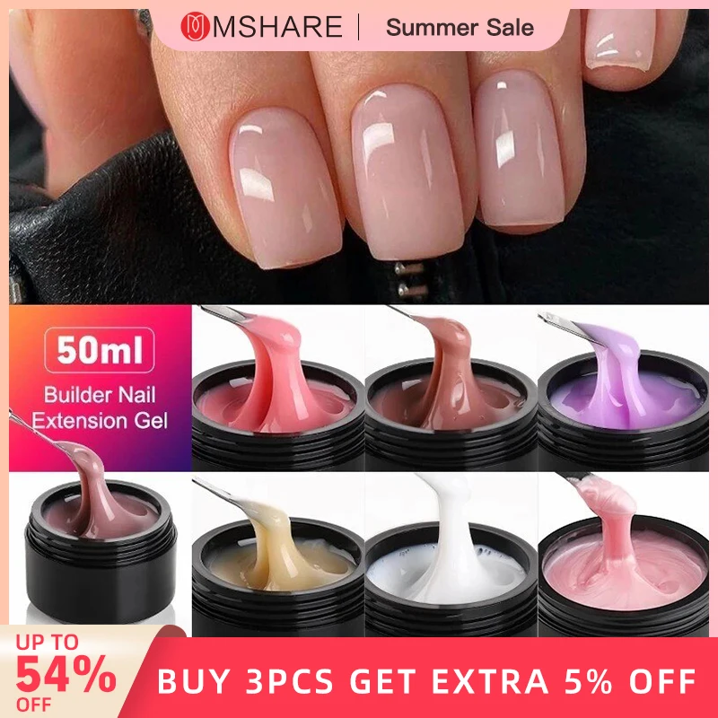 Mshare Uv Nail Extension Gel Builder Clear Building Construction Hard ...