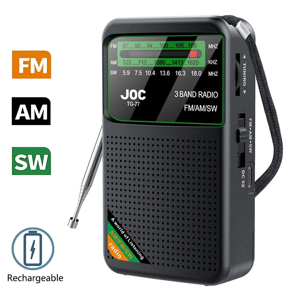 Radio-de-bolsillo-port-til-AM-FM-SW-con-bater-a-recargable-buena ...