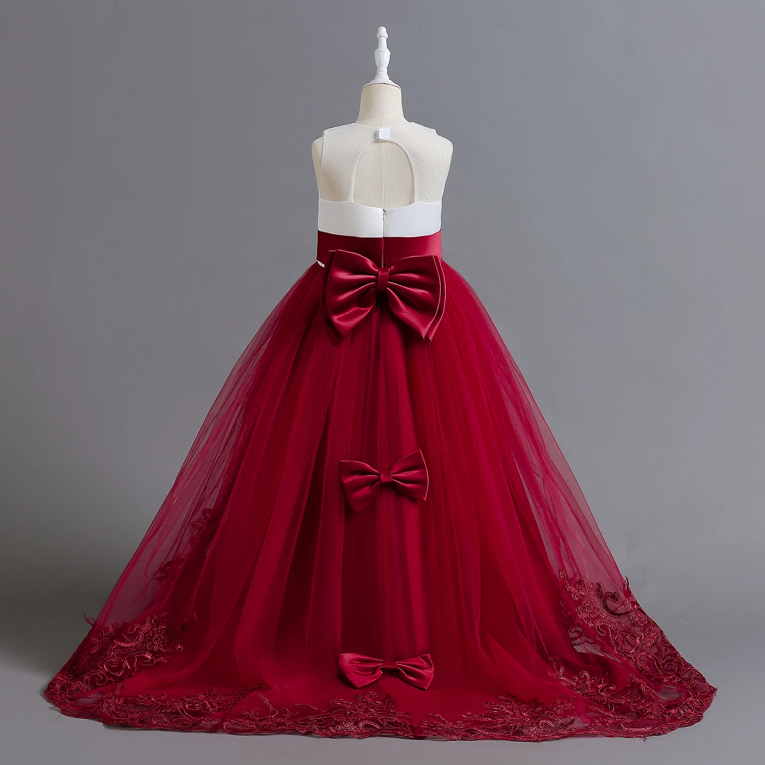 Girls Red Long Pageant Dresses | Red Evening Dresses Girls | Red ...