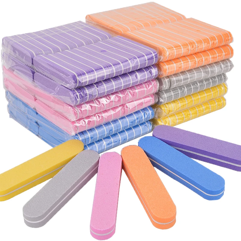 10/20pcs Colorful Sponge Buffers Nail File Grit Double Sided Polishing ...