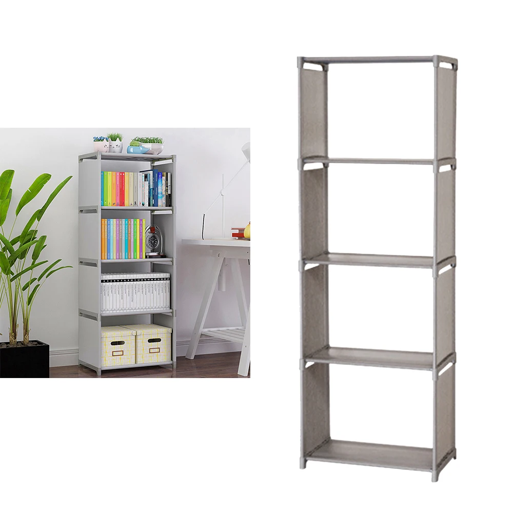 1pc Folding Bookshelf Non Woven Fabric PP Book Shelf Storage Rack ...