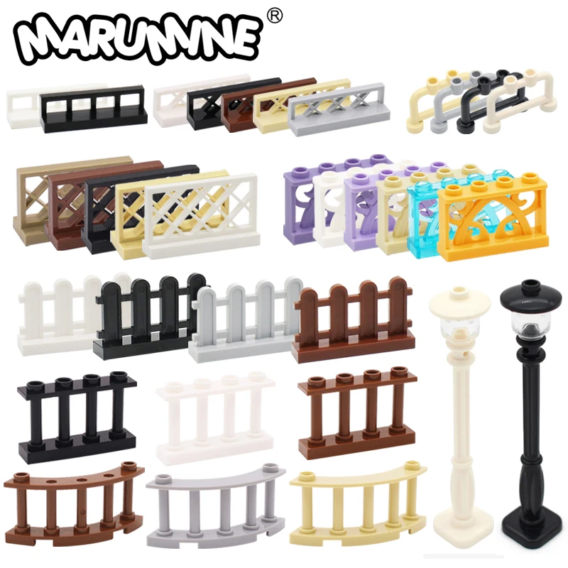 Marumine-30PCS-MOC-Bricks-City-Fence-Accessories-Railing-Stairs-House ...