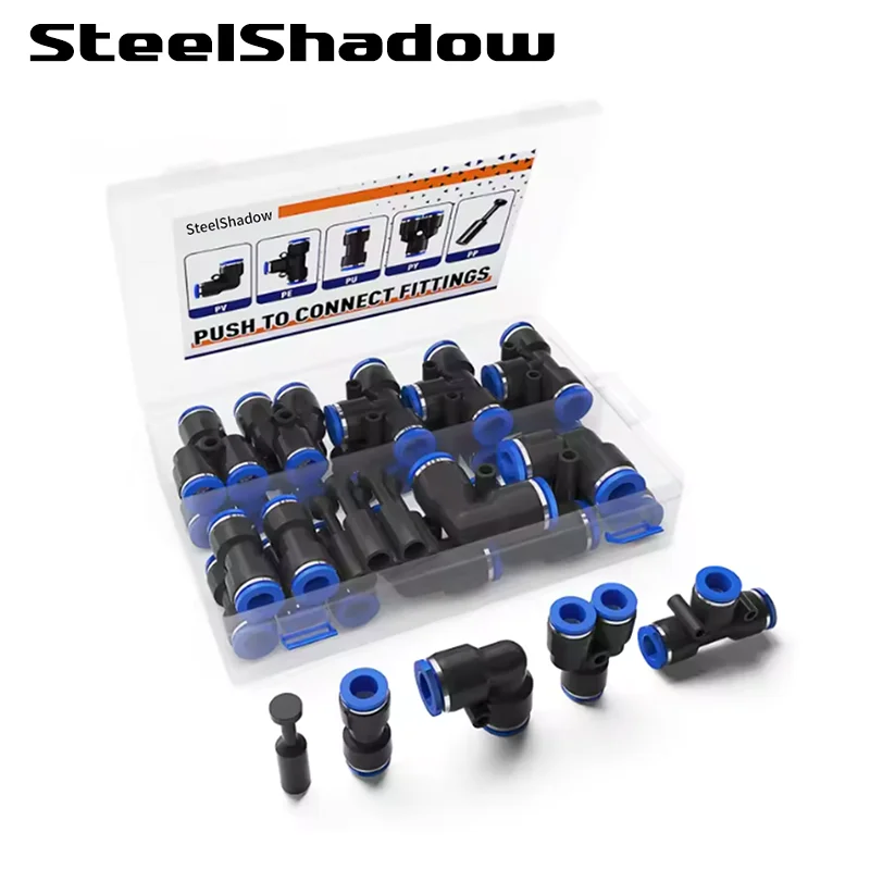 25pcs Pneumatic Fitting 8mm1/4 Inch Air Quick Connect Hose Fittings 4mm ...