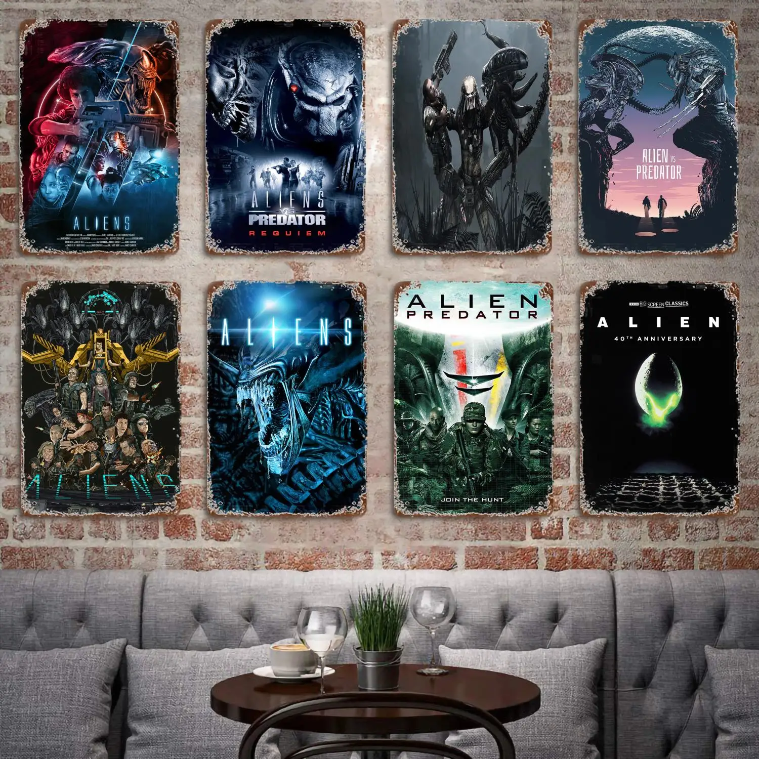 Aliens Vs Predator Science Fiction Poster Vintage Tin Metal Sign ...
