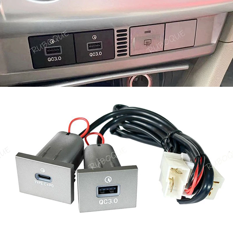 Silver-USB-Car-Charger-Socket-12V-24V-USB-Charging-Outlet-Power-Adapter ...