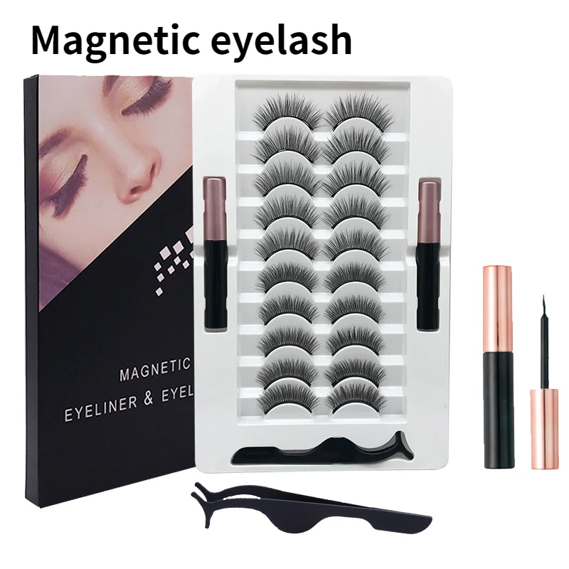 10Pairs Magnetic Eyelashes False Lashes Repeated Use Eyelashes ...