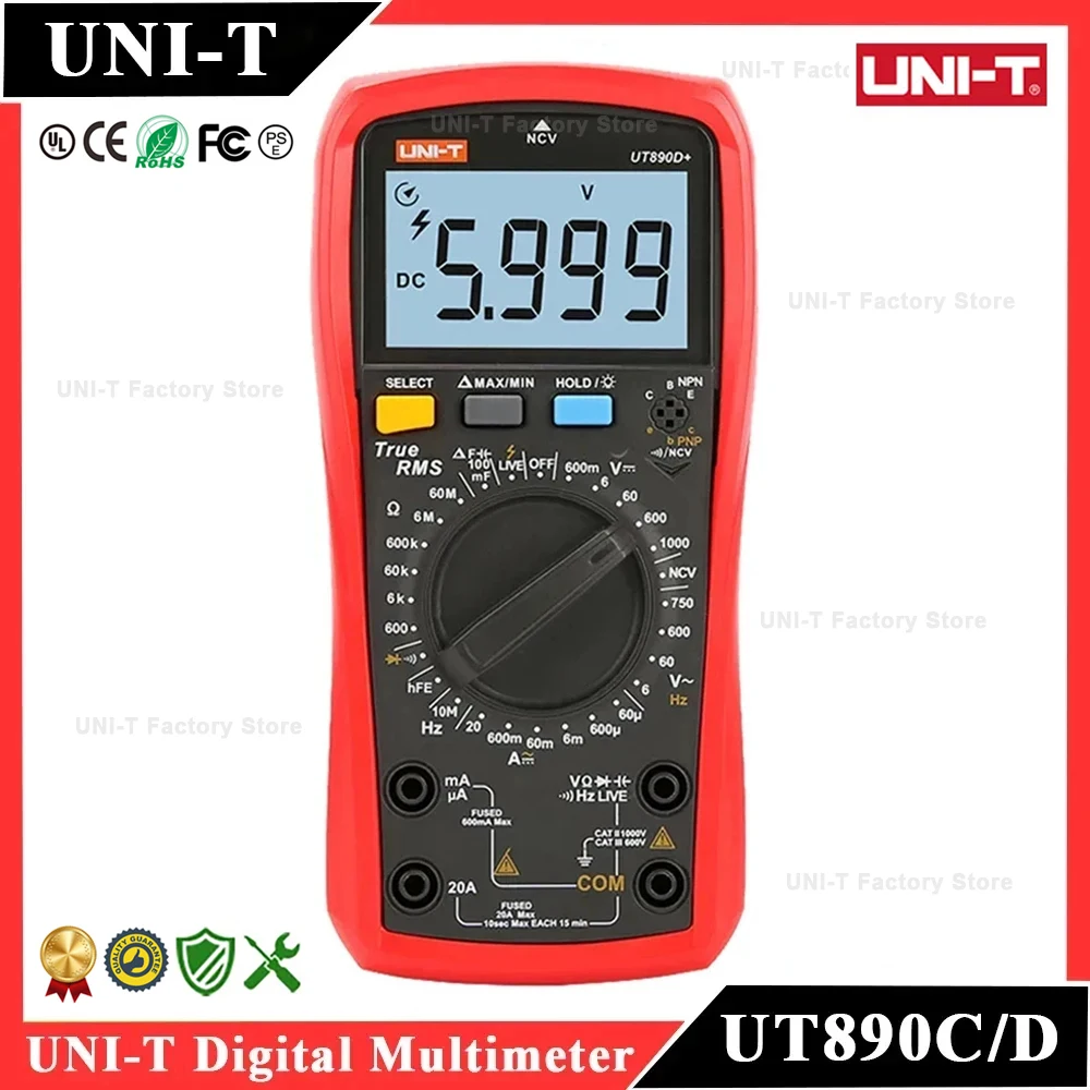 Mult-metro-UNI-T-UT890C-UT890D-Plus-amper-metro-Digital-profesional-AC ...