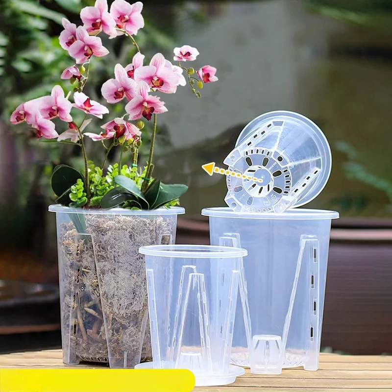 12cm for orchid Plant grow Pot Transparent white Thickened Flowerpot ...