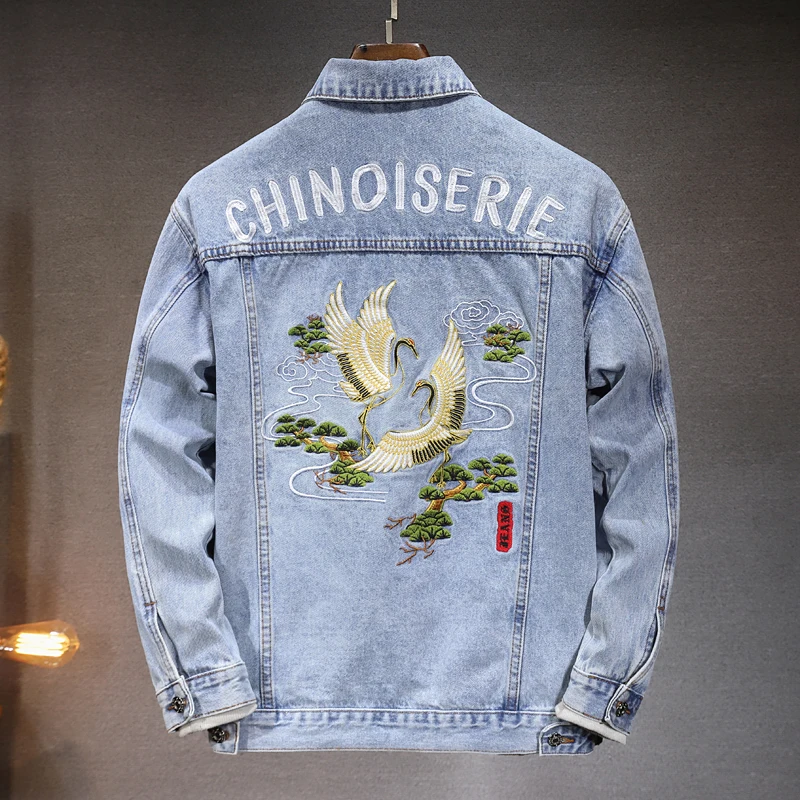 Chinese-Style-Embroidery-Patterned-Denim-Jacket-Male-2024-New ...