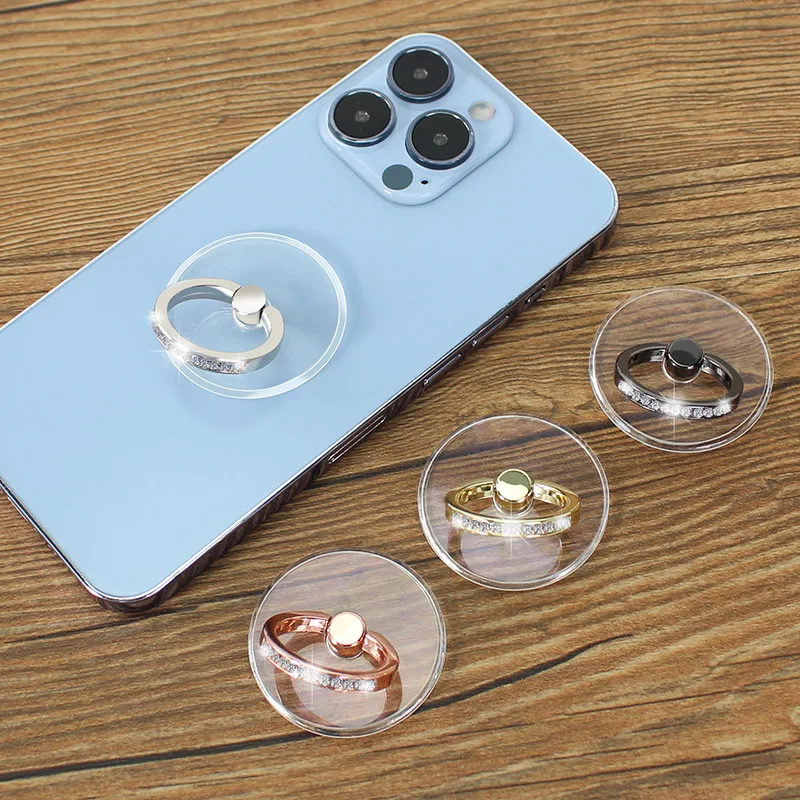 Cell-Phone-Ring-Holder-Stand-Diamond-Transparent-Finger-Grip-Clear-360 ...